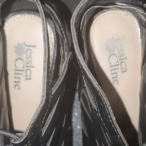 Jessica Cline | Shoes | Jessica Cline Thick Open Toe Booties | Poshmark